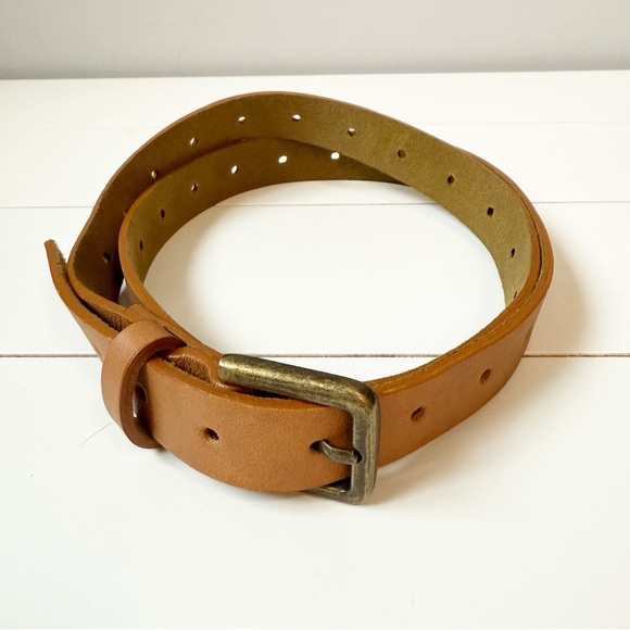 Ada | Accessories | Ada Phoenix Skinny Leather Belt Cognac Antique Gold ...